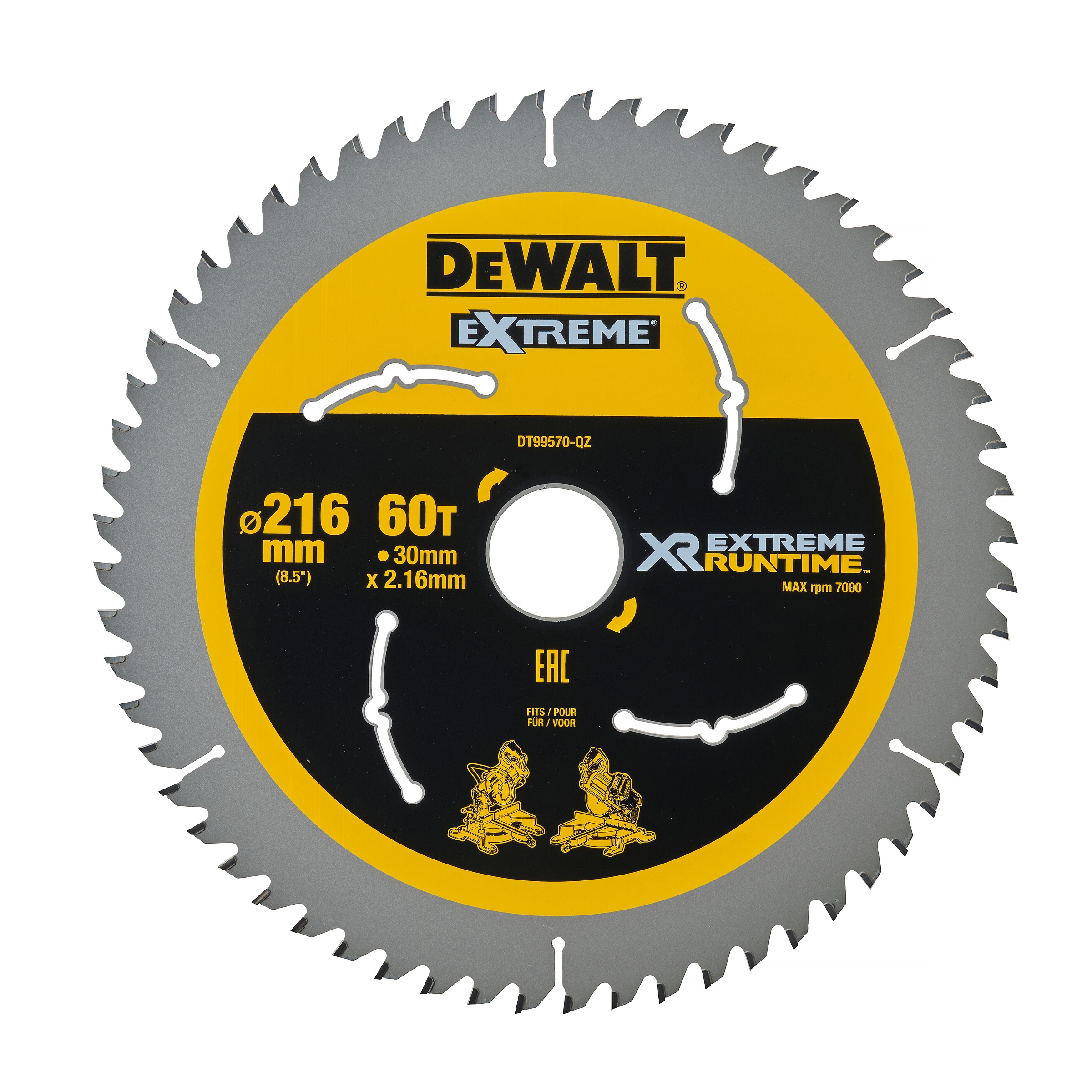 Kjøp Dewalt Sirkelsagblad for tre 216x30 mm, 60T, DT99570 - Verktygsboden