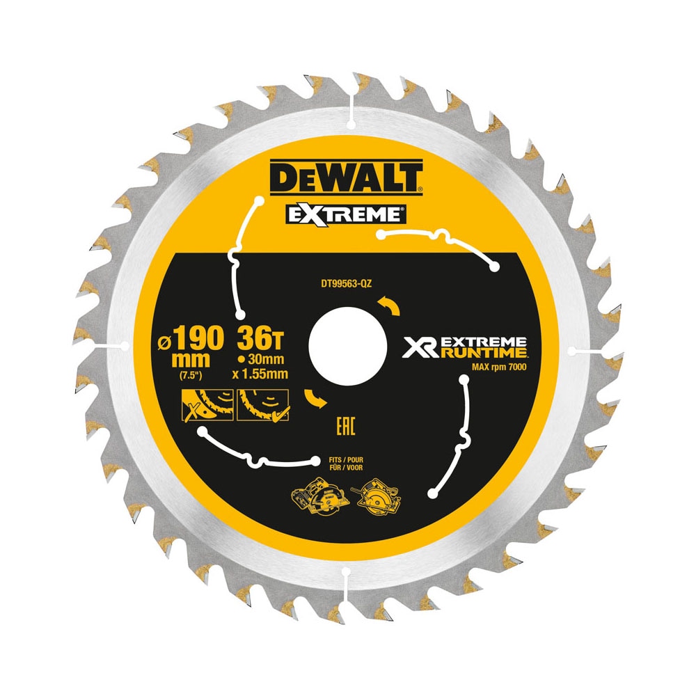 Kjøp Dewalt Sagblad for tre med spiker, DT99563, 190x30 mm, 36T ...